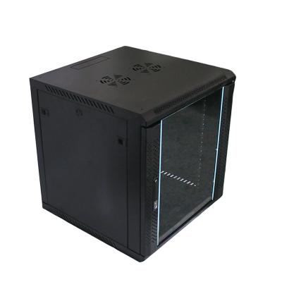 China Custom 19 Inch Black Network Rack Cabinet com porta de vidro Metal Enclosure OEM Server à venda