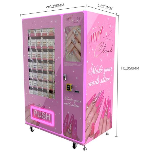 Quality 24-hours Beauty Pink Makeup Vending Machine Coin/QR Code/Token Payment System for sale