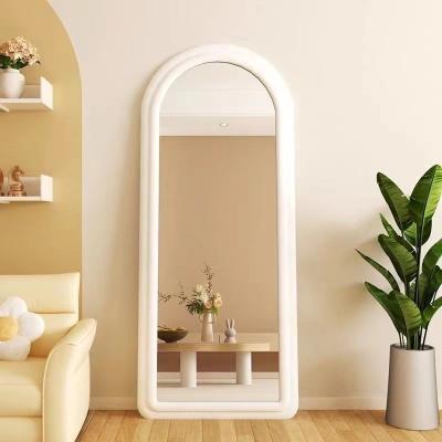 China Yulang home decor Modern large Irregular wave velvet oversized full length Body long floor mirror for sale