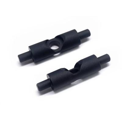 China CNC Turned Carbon Steel Shaft With Through Hole Precision Blackened Axle Component for sale