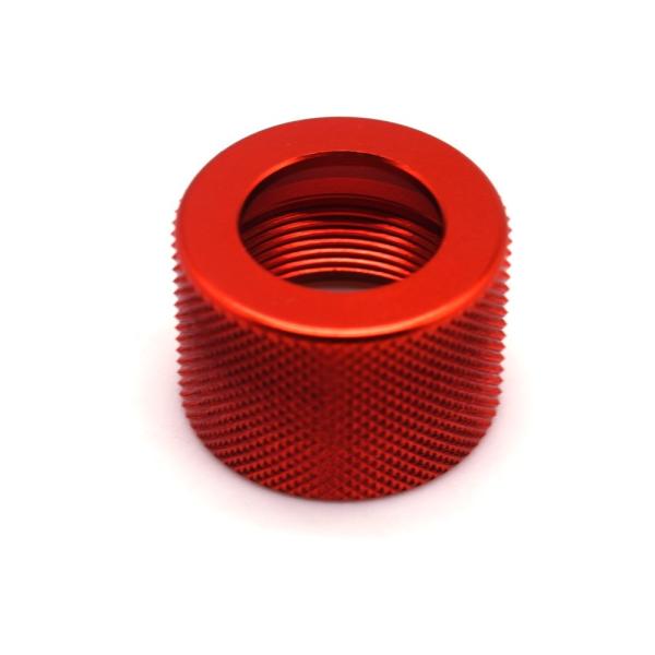 Quality CNC Machined Aluminum Knurled Ring With Internal Thread Red Anodized Precision for sale