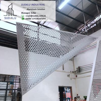 China SUDALU Triangle Shape Aluminum Perforated Panel for Facade Cladding for sale