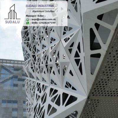 SUDALU 3D Aluminum Solid Wall panel Perforated Facade Cladding for Building
