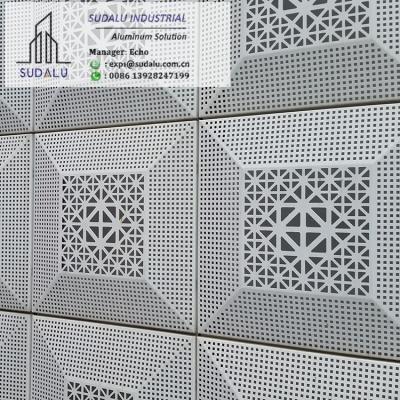 China SUDALU 3mm PVDF Laser Cutting Perforated Aluminium Panel for Outdoor Facade Cladding for sale