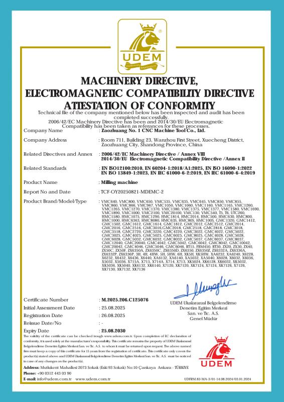  CE - Zaozhuang No. 1 Cnc Machine Tool Co., Ltd.