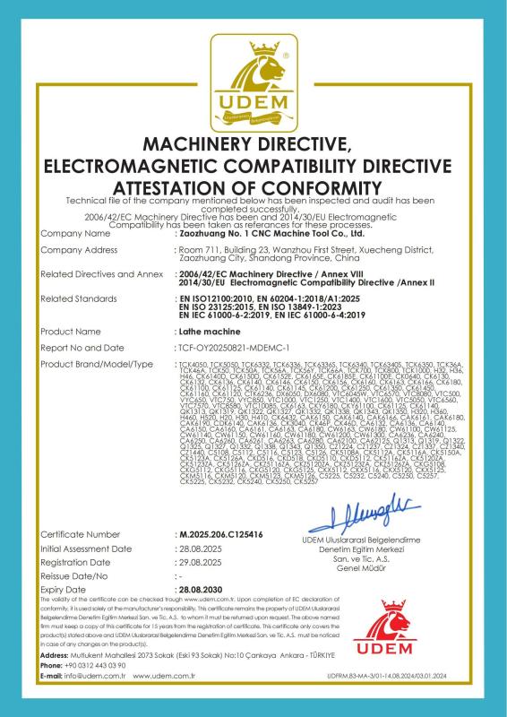 CE - Zaozhuang No. 1 Cnc Machine Tool Co., Ltd.