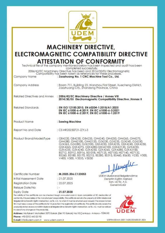  CE - Zaozhuang No. 1 Cnc Machine Tool Co., Ltd.