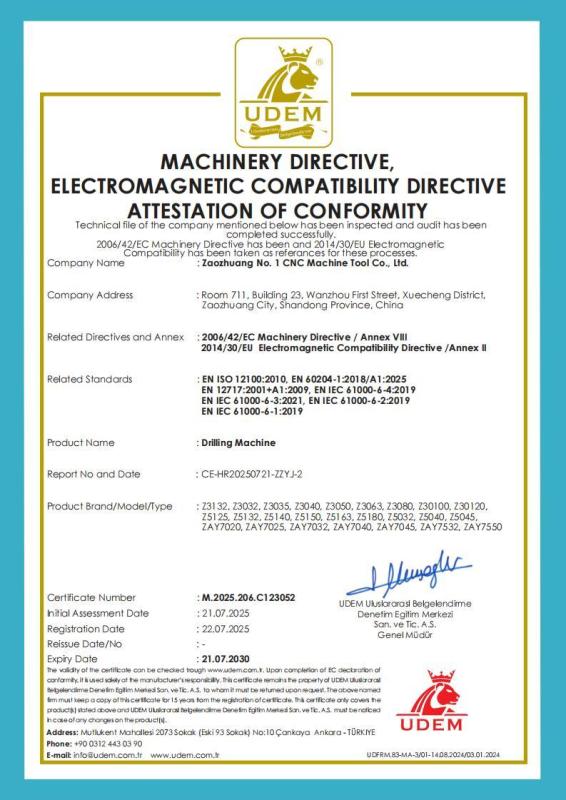  CE - Zaozhuang No. 1 Cnc Machine Tool Co., Ltd.