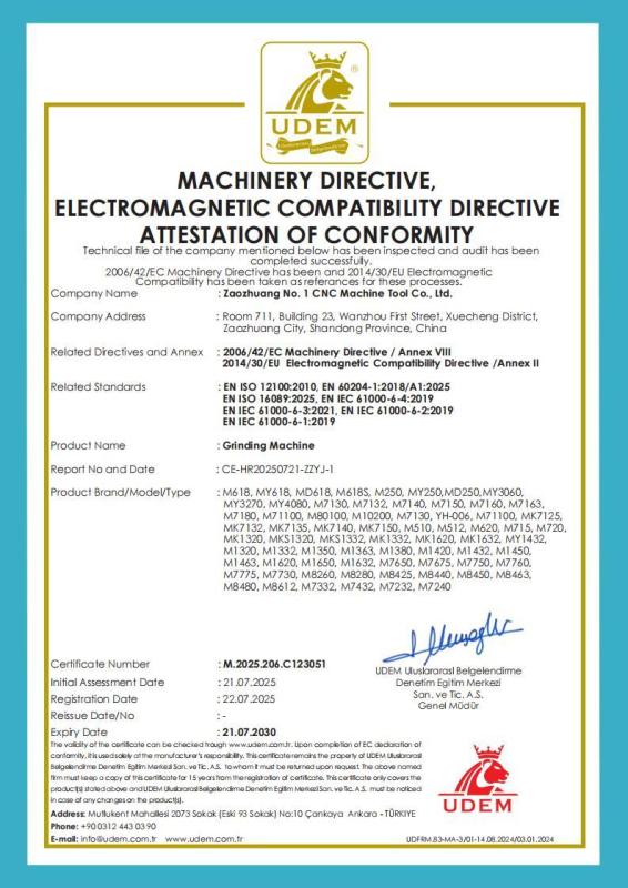  CE - Zaozhuang No. 1 Cnc Machine Tool Co., Ltd.