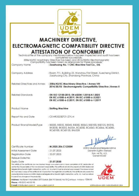  CE - Zaozhuang No. 1 Cnc Machine Tool Co., Ltd.