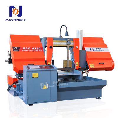China Horizontal Industrial Band Saw GSK4250 PLC Control Automatic Metal Cutting Machine for sale