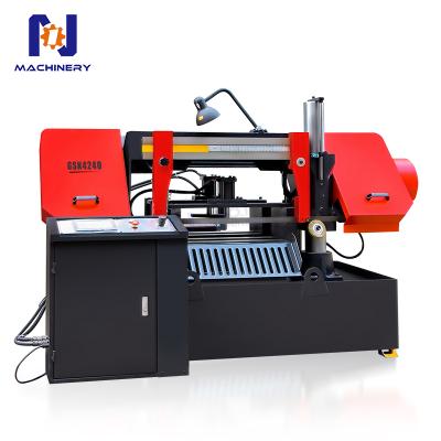 China GSK4240 Semi Automatic Bandsaw PLC Control Hydraulic Band Saw Machine For Metal for sale