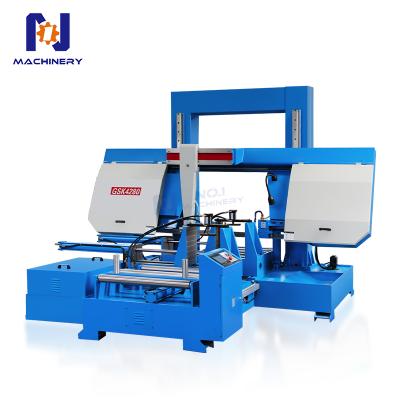 China GSK4280 Band Saw Machine PLC Touch Screen Automatic Feeding 800mm Metal Cutting for sale