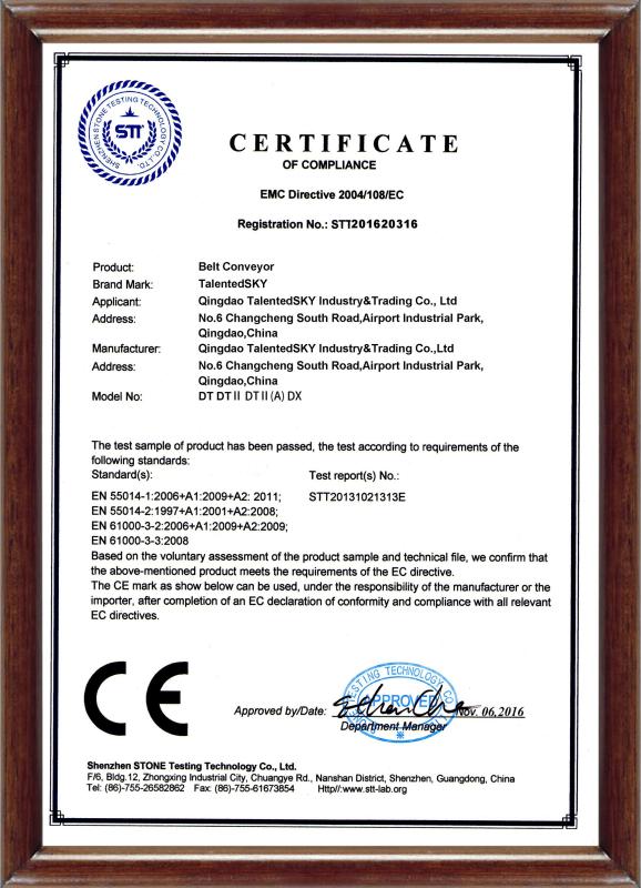 CE for Belt Conveyor - Talented Sky Industry Co., Ltd