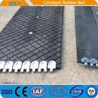 China Diamond Grooved Granulated Pattern Chevron Conveyor Rubber Belt for sale
