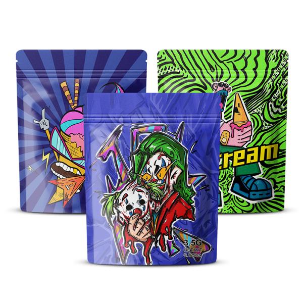 Quality Manufacturers Brand Logo Popcorn Gummy 3.5 7 g Storage PE Sealed Waterproof Mylar Pouch for sale
