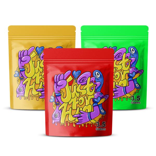 Quality Custom Wholesale Logo Popcorn Candy Laminating Edible Clear 3.5g Sealed Mylar Plastic Pouches Bags for sale