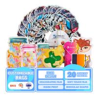 Quality Custom Printed 3.5 Smell Proof Die Cut Ziplock Stand up Pouches Mylar Bags for sale