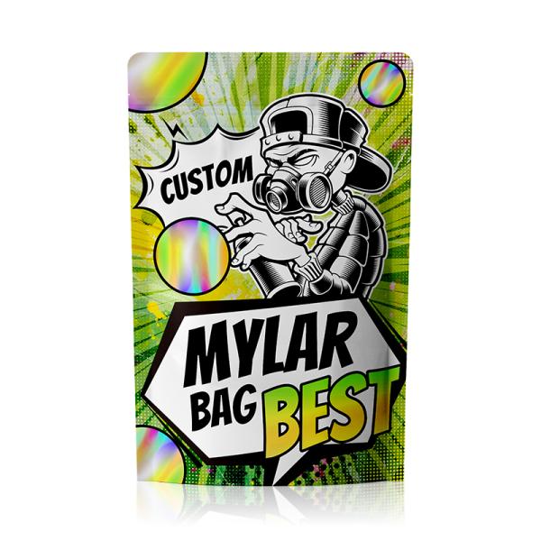 Quality Best Selling Holographic Custom Mylar Bag Custom Size 3.5g 7g 14g 28g 35g Resealable Laminated Child Proof Mylar Bags for sale
