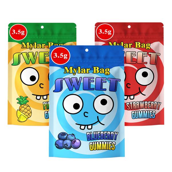 Quality Flash Deal Customizable Colors Candy Gift Bags Childproof Gummy Candy Zipper Bag Durable Edible Shape Mylar Bags Custom Printed for sale