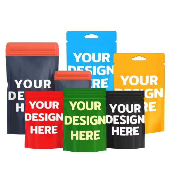 Quality Custom Design UV 3.5g/7g/1oz/1lb Exit Edibles Clear Window Mylar Bags for sale
