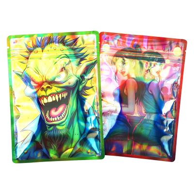 China Wholesale Custom Fast Delivery Mylar Bags Childproof Candy Gift Bags Smell Proof Plastic Packaging 3.5G Custom Mylar Bags for sale
