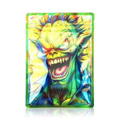 China Flash Deal Holographic Pouches Good Quality Custom Printed Plastic Packaging Smell Proof Resealable Mylar Bags Custom Printed for sale