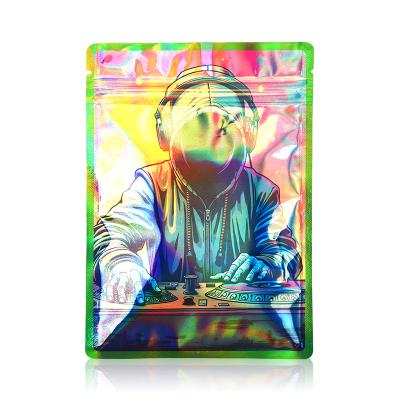 China Hot Selling Holographic Mylar Bags Odor Proof Waterproof Plastic Packaging Candy Gift Bags Custom 3.5g Mylar Bags for sale