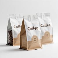 Quality Custom Printed Resealable Flat Bottom Coffee Pouch 250g 500g 1kg Capacity Food for sale