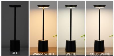 China Round Shade Rechargeable Cordless LED Touch Dimming Control Desk Lamp with CE Certificate for sale