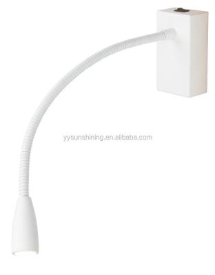 China Moderne stijl LED leeslamp aan het bed met flexibele gaashals en ON/OFF-schakelaar Te koop