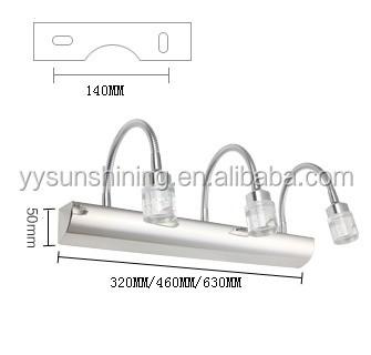China Customizable Easy Mount LED Flexible Goose Neck Bathroom Mirror Light IP 44 Wall Mount Mirror Lamp 3000k-6000k for sale
