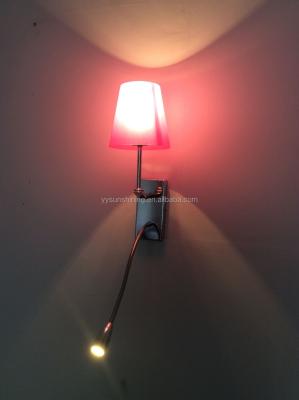 China LED Modern Hotel Wall Lamps with Double Head and PP Shade CRI 80 Lifespan 30000 hours for sale