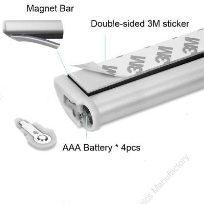 China Modern Design 10LED Battery Operated Motion Sensor Led Lights for Cabinet PC Silver for sale