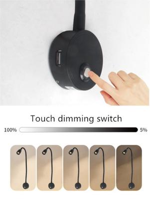 Cina IN-CAR 1W 3W Touch Dimmable Lampada da letto con 1PC USB Port di ricarica 12V/24V Lampade da letto in vendita