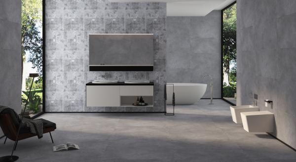 Quality 600x600 & 600x1200mm Industrial Charcoal Dark Grey Vitrified Project Tile for sale