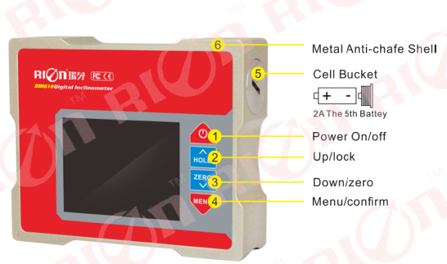 Digital Tilt Sensor Readout, Electronic Level Meter Dual Axis, CE Certified Digital Protractor
