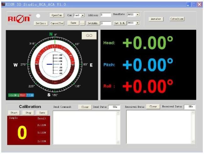 DCM302B High Precision 3D Orientation Compass Sensor WIth +/-90deg Tilt Compensation 2D Calibration