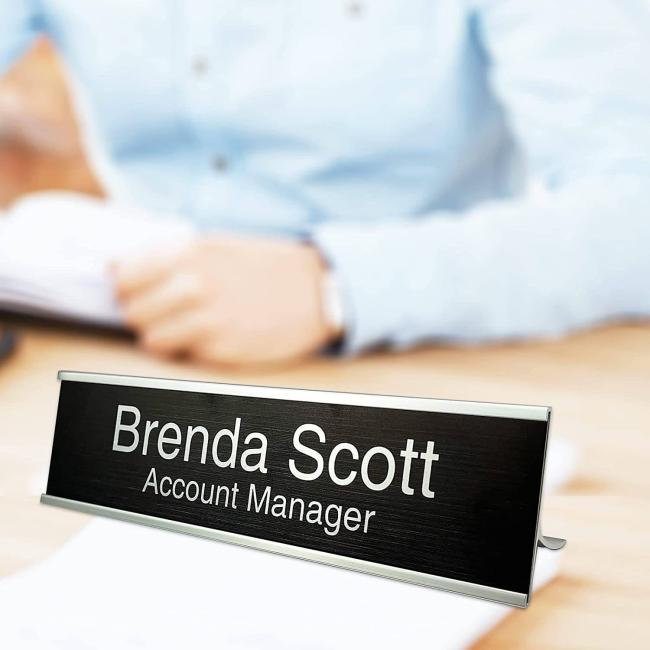 L Shape Tabletop Name Plate Holder