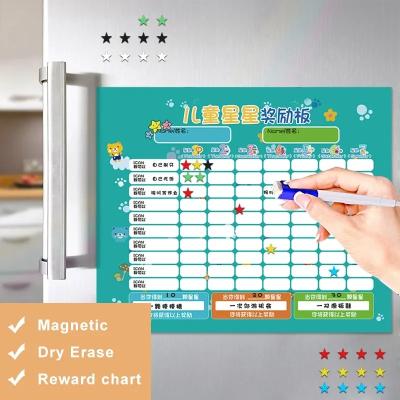 Cina Giocattoli prescolare Bambini Inglese Magnetic Reward Chart Cancellazione a secco Calendario settimanale mensile in vendita