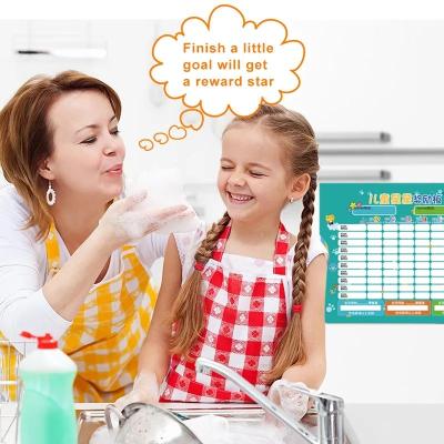 Cina Giocattoli prescolare Bambini Inglese Magnetic Reward Chart Cancellazione a secco Calendario settimanale mensile in vendita
