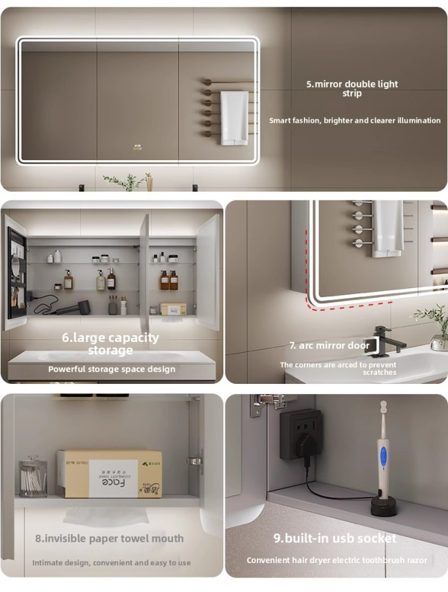 Modern Luxury LED Bathroom Medicine Cabinet Water-Resistant Touch ...