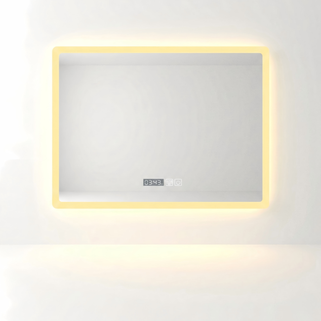 Kingstin Frameless LED Backlit Bathroom Mirror Smart Anti-Fog Human ...