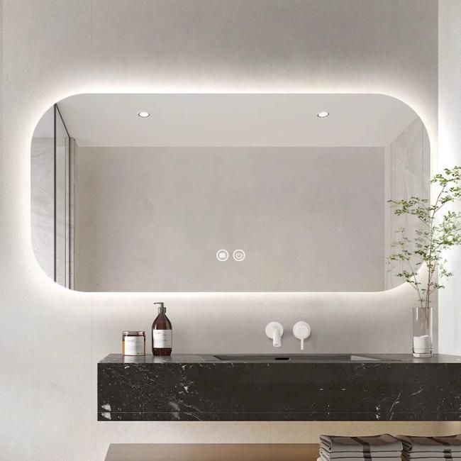 Kingstin Panoramic Frameless Smart LED Bathroom Mirror - Rounded ...
