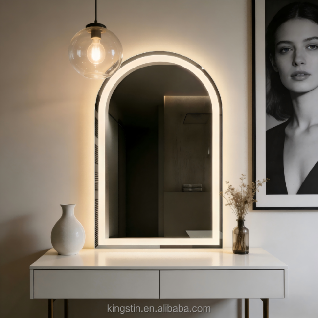 Wholesale Frameless Smart Mirror With Led Light Custom Arch Rest Room ...