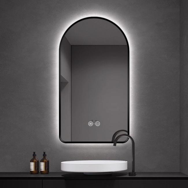 Kingstin Modern Arched LED Smart Mirror | Stainless Steel Framed ...