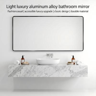 China Kingstin Aluminum Frame Mirror Bathroom Vanity Wall Decor, Durable Minimalist Rounded Rectangular Mirror, Factory Direct for sale