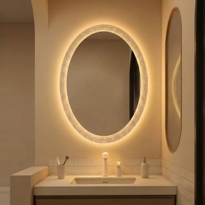 Kingstin Luxury Acrylic Frame Backlit LED Mirror, Oval Smart Bathroom ...