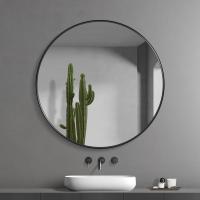 Quality Modern Style Wall-Mounted Bathroom Vanity Mirror Black Stainless Steel Frame for sale
