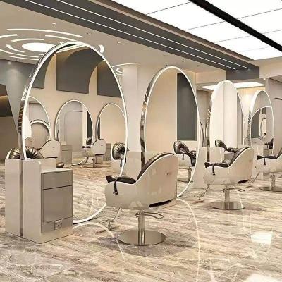 China Kingstin Luxury LED Hairdressing Mirror Station Sided Styling Unit - Professional Barber Shop Furniture & Equipment for sale